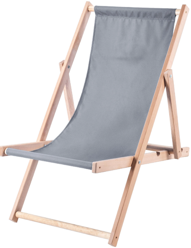 Leżak drewniany Classic regulowany szary - Bricomarche.pl