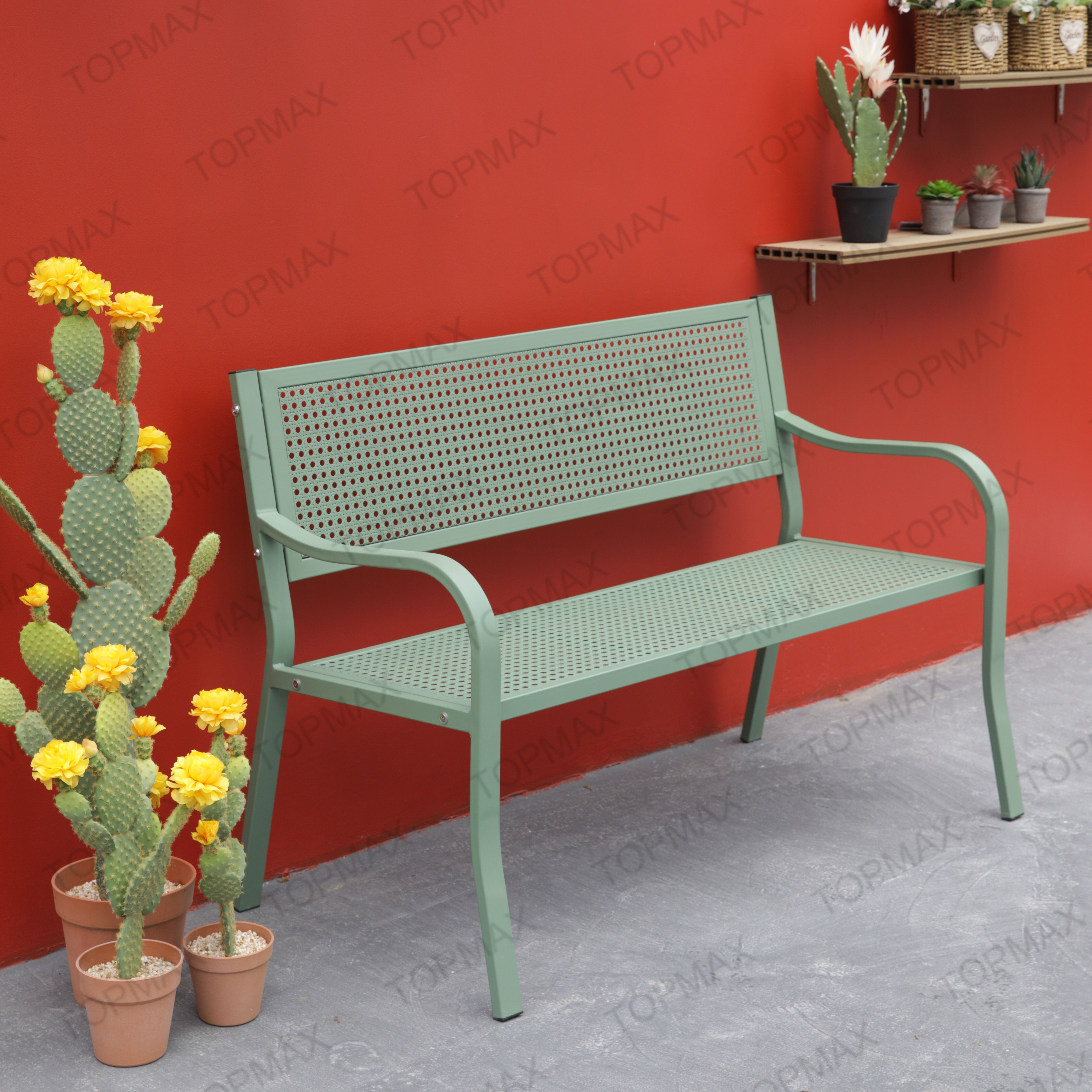 Ławka ogrodowa 123 x 60 cm miętowy - Bricomarche.pl