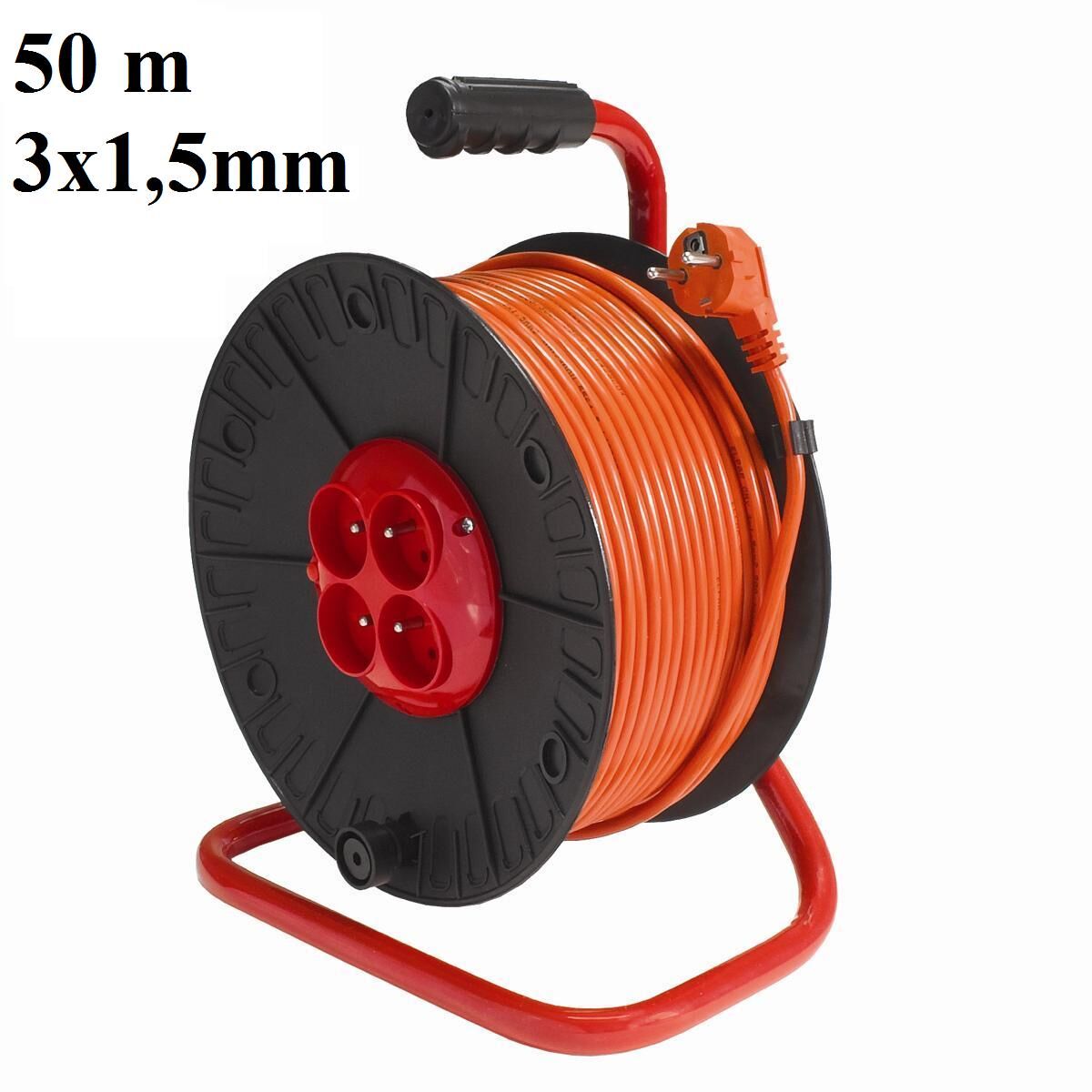 Przedłużacz bębnowy 50 m 4 gniazdowy z uziemieniem PZB-40-50Y ...