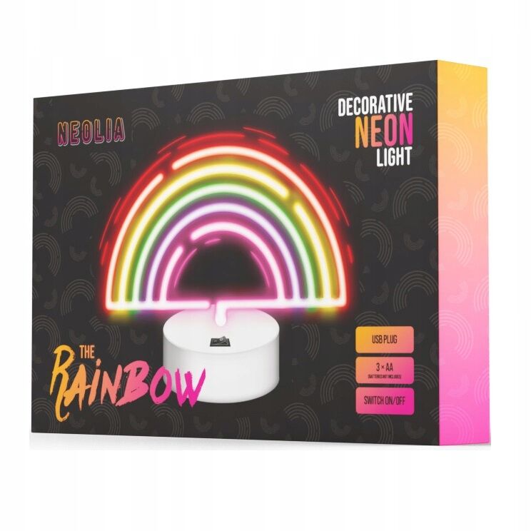 Neon na podstawce LED tęcza wielokolorowy NNE09 neolia - Bricomarche.pl