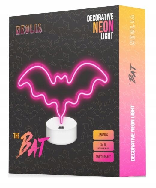 Neon na podstawce LED nietoperz różowy NNE07 neolia - Bricomarche.pl