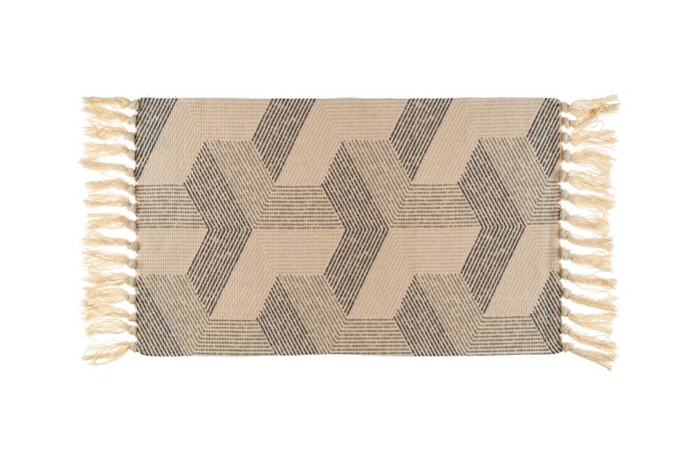 Dywanik Boho 45 x 75 cm prostokąty beżowo-czarny - Bricomarche.pl