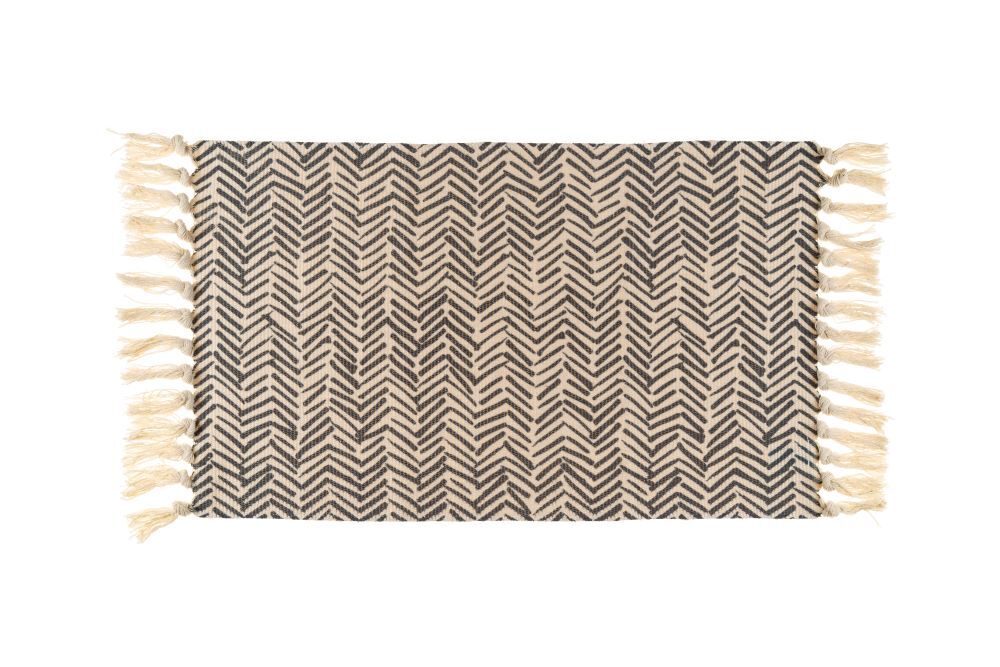 Dywanik Boho 45 x 75 cm kreski beżowo-czarny - Bricomarche.pl