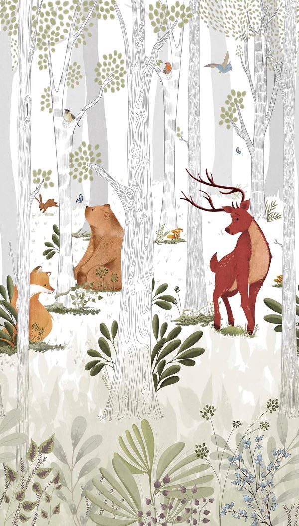 Mural druk cyfrowy winylowy na flizelinie dziecięcy las - Bricomarche.pl