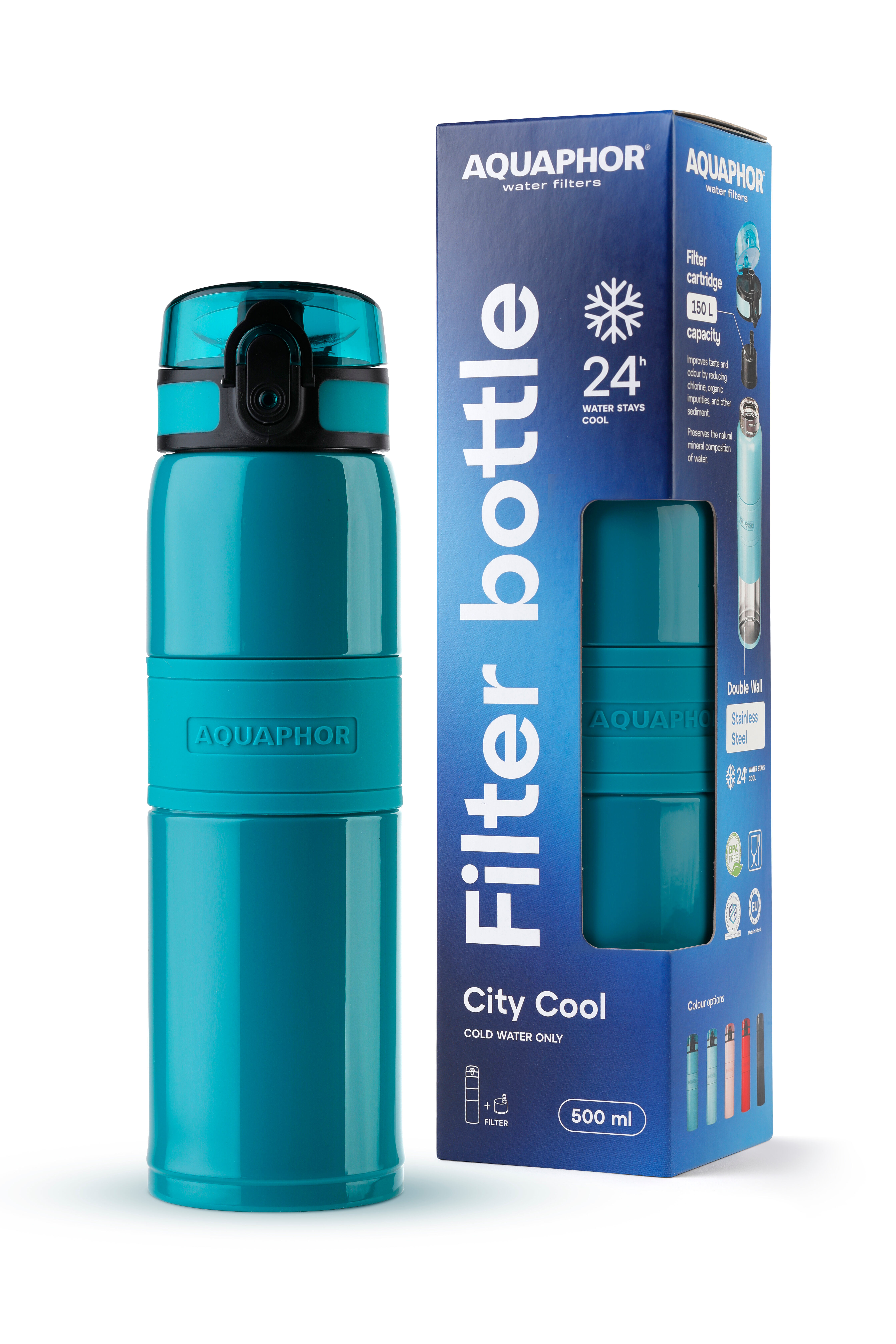 Butelka termiczna filtrująca City Cool 500 ml zielona - Bricomarche.pl