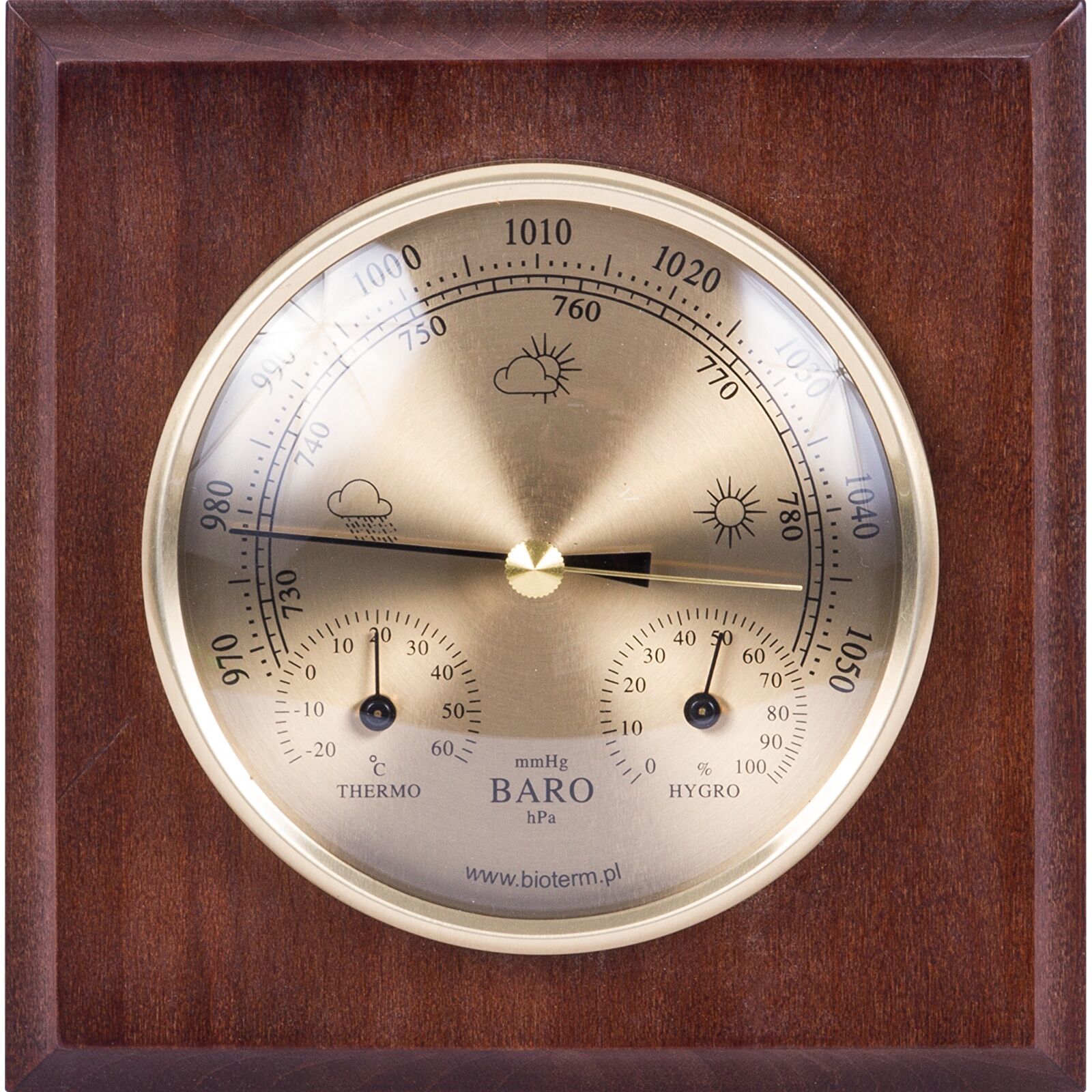 Barometr / higrometr / termometr wiszący złote zegary 150 x 150 mm ...