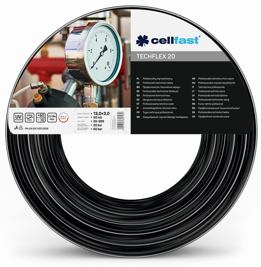Profesjonalny wąż techniczny zbrojony TechFlex 20 13 x 3,0 mm 50 mb - Bricomarche.pl