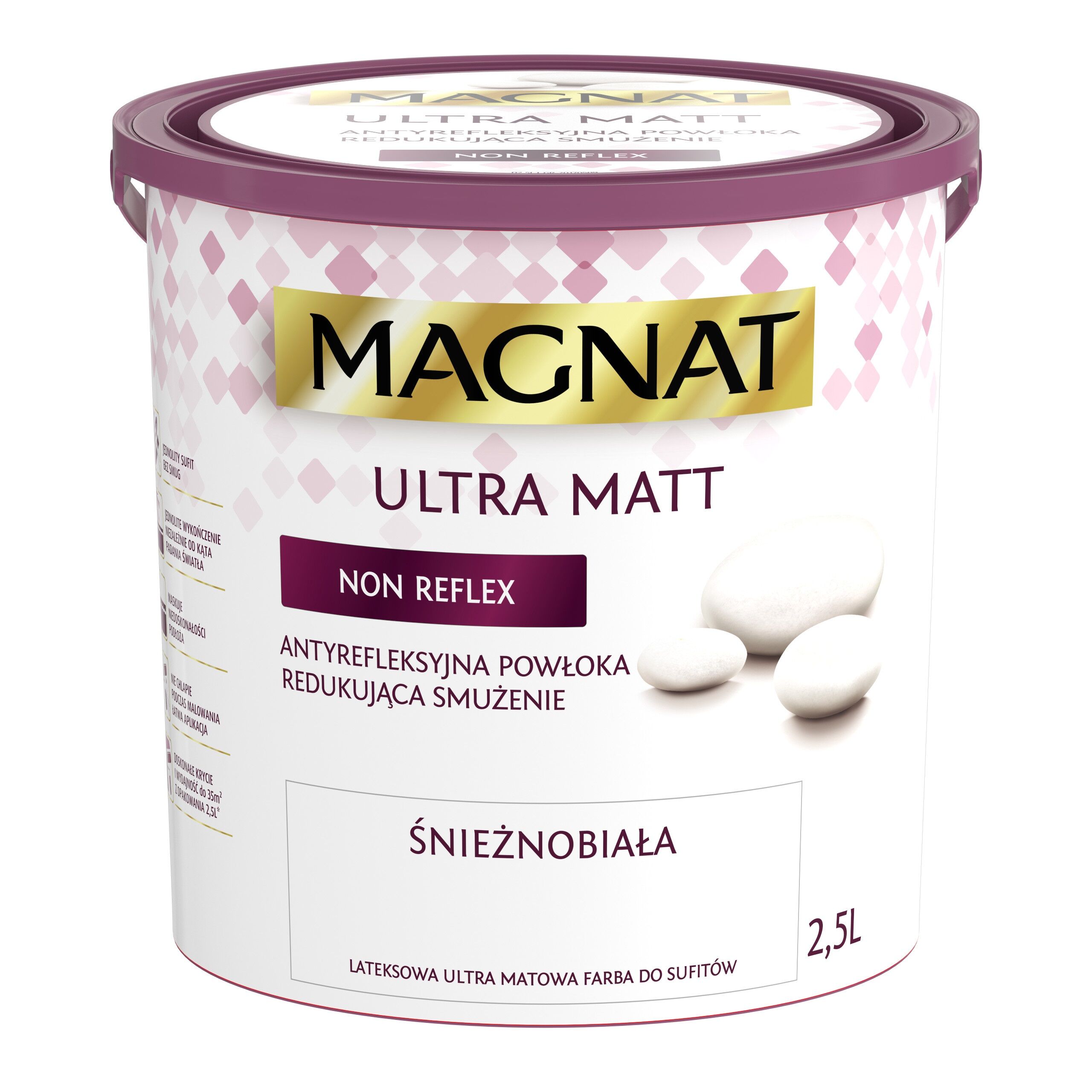 Farba Magnat biała Ultra Matt emulsyjna 2,5 l - sklep Bricomarche.pl