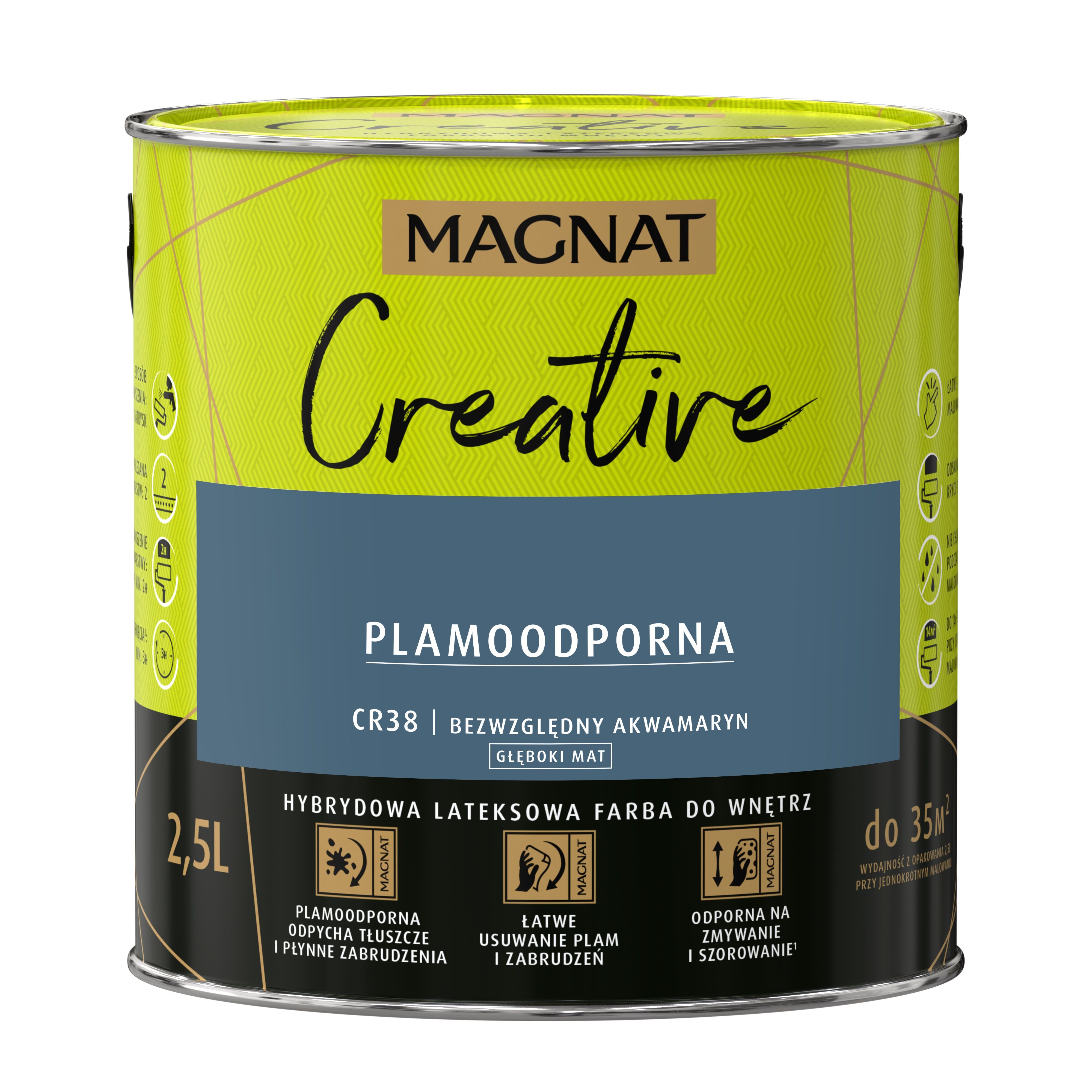 Farba lateksowa MAGNAT Creative bezwzględny akwamaryn 2,5 l ...