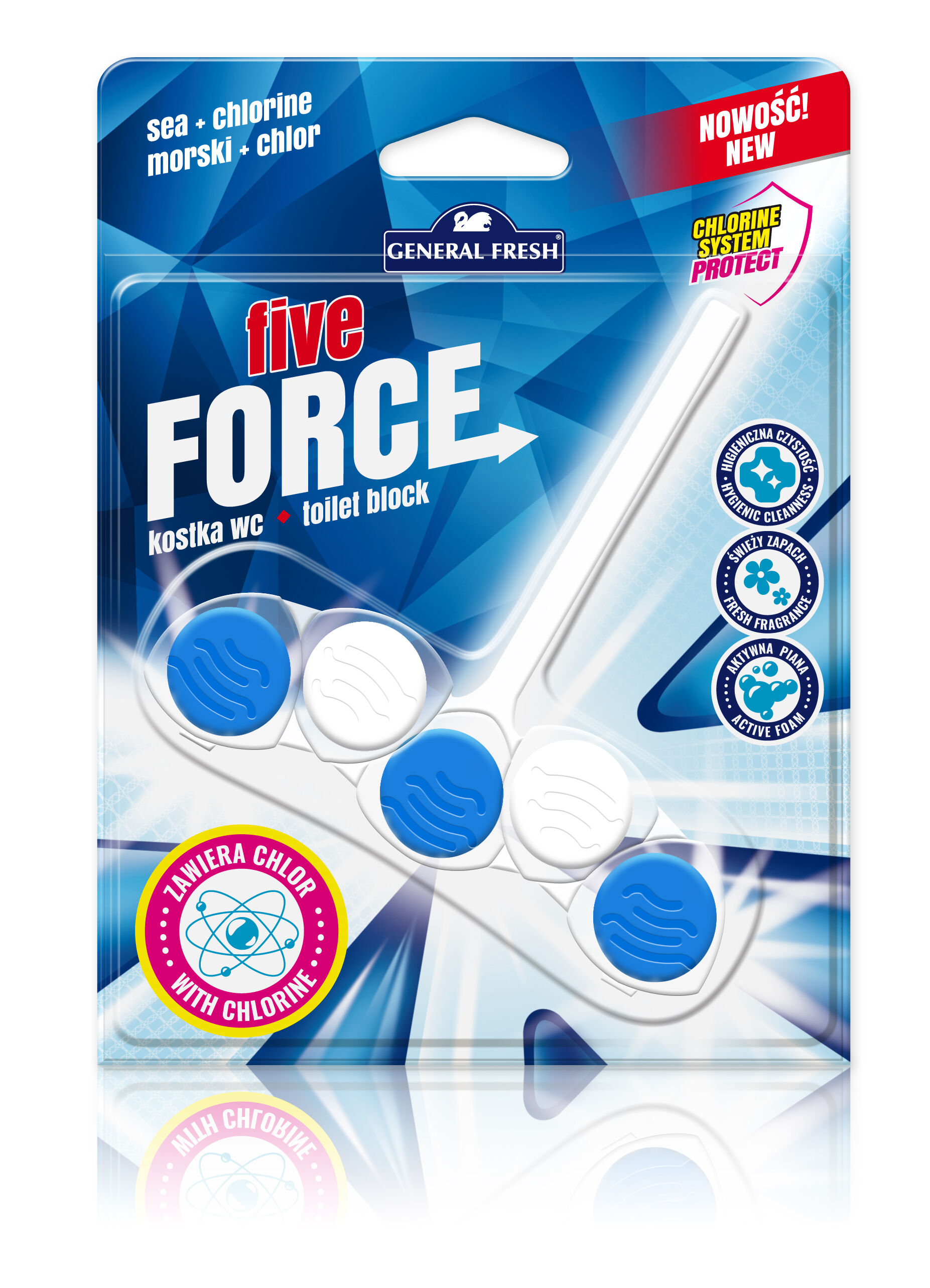 Kostka WC Five Force 50 g chlor morze General Fresh - Bricomarche.pl