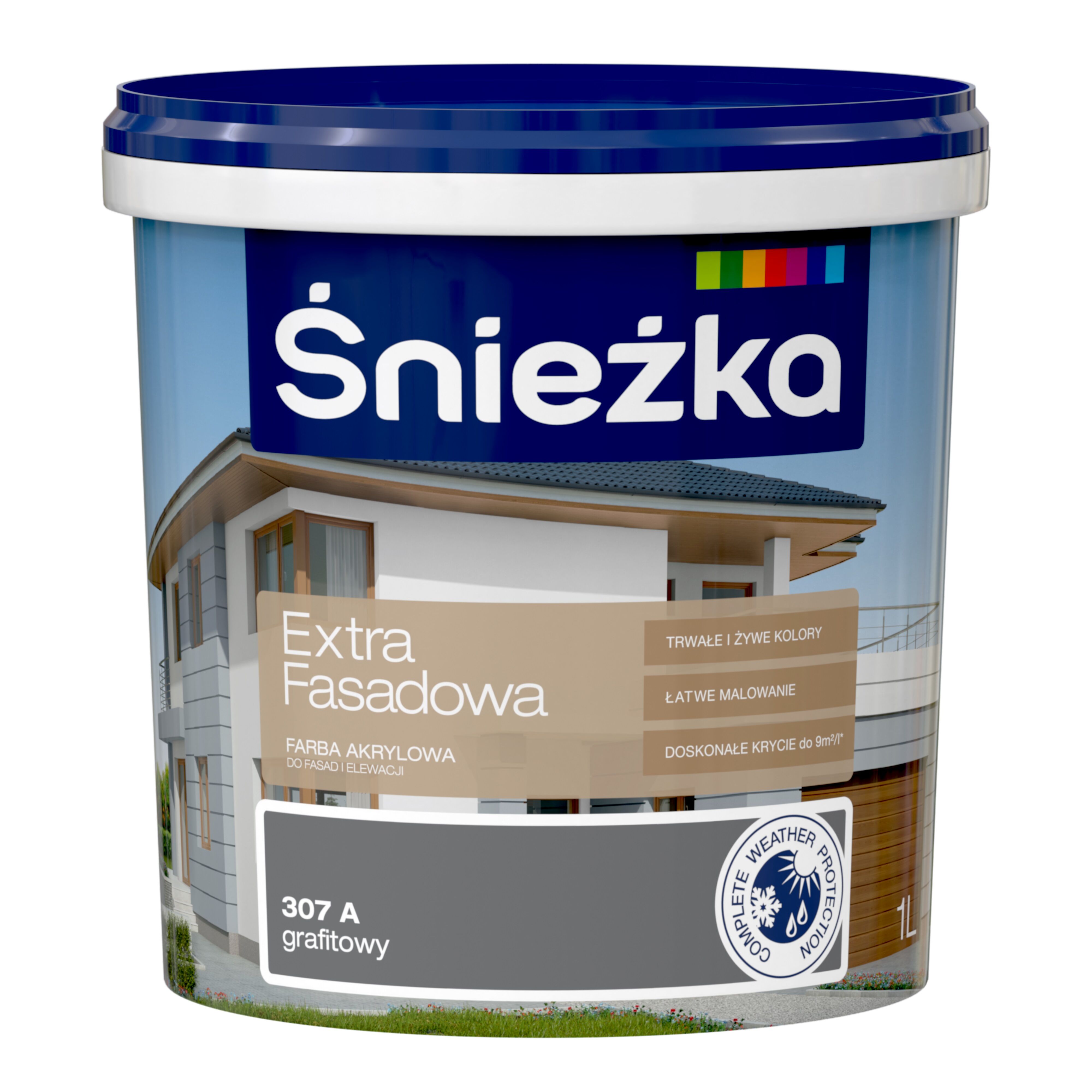 Farba Extra Fasadowa grafitowy A 1 l Śnieżka - Bricomarche.pl Farba Extra Fasadowa grafitowy A 1 l Śnieżka - Bricomarche.pl