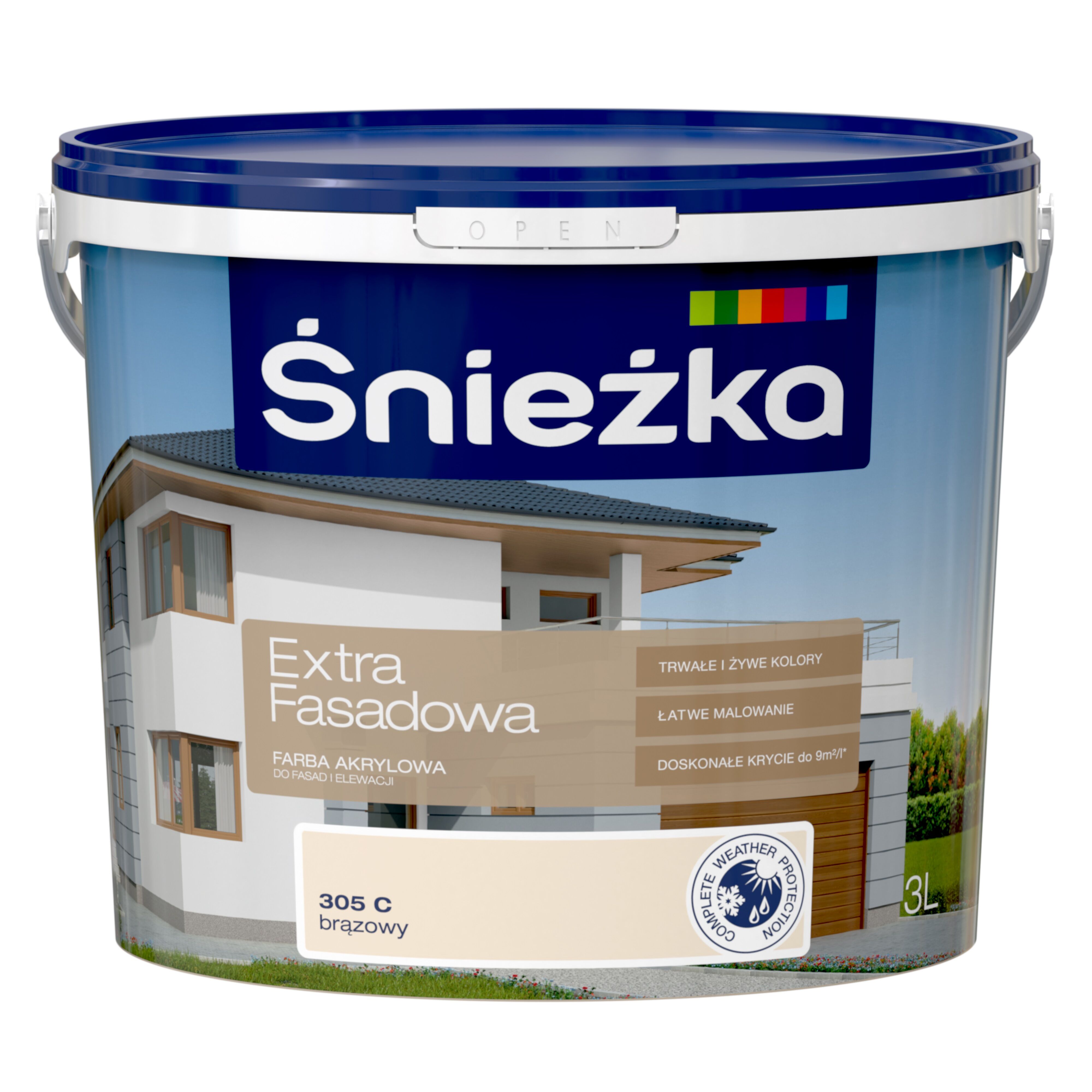 Farba Extra Fasadowa brąz C 3 l Śnieżka - Bricomarche.pl Farba Extra Fasadowa brąz C 3 l Śnieżka - Bricomarche.pl