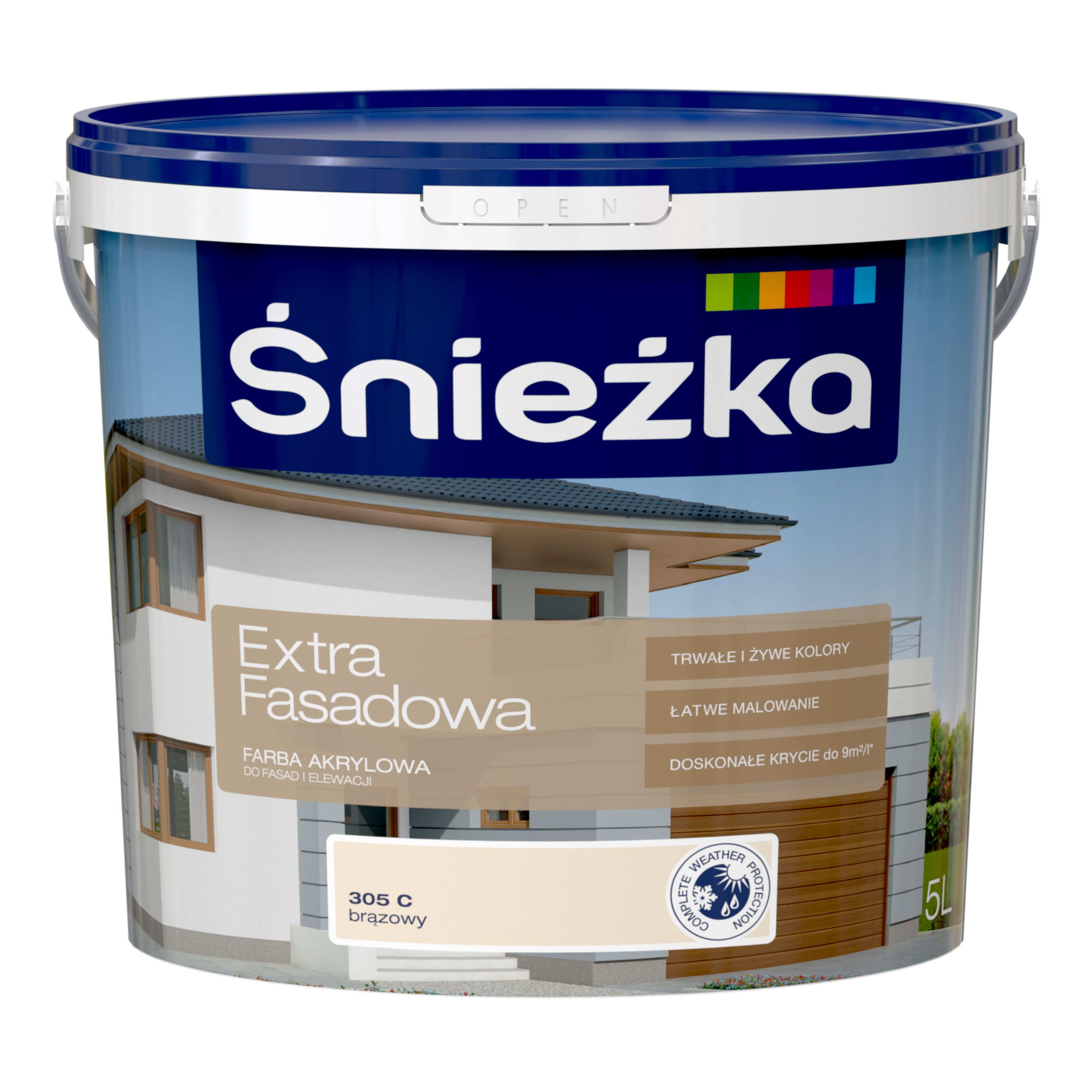 Farba Extra Fasadowa brąz C 5 l Śnieżka - Bricomarche.pl Farba Extra Fasadowa brąz C 5 l Śnieżka - Bricomarche.pl
