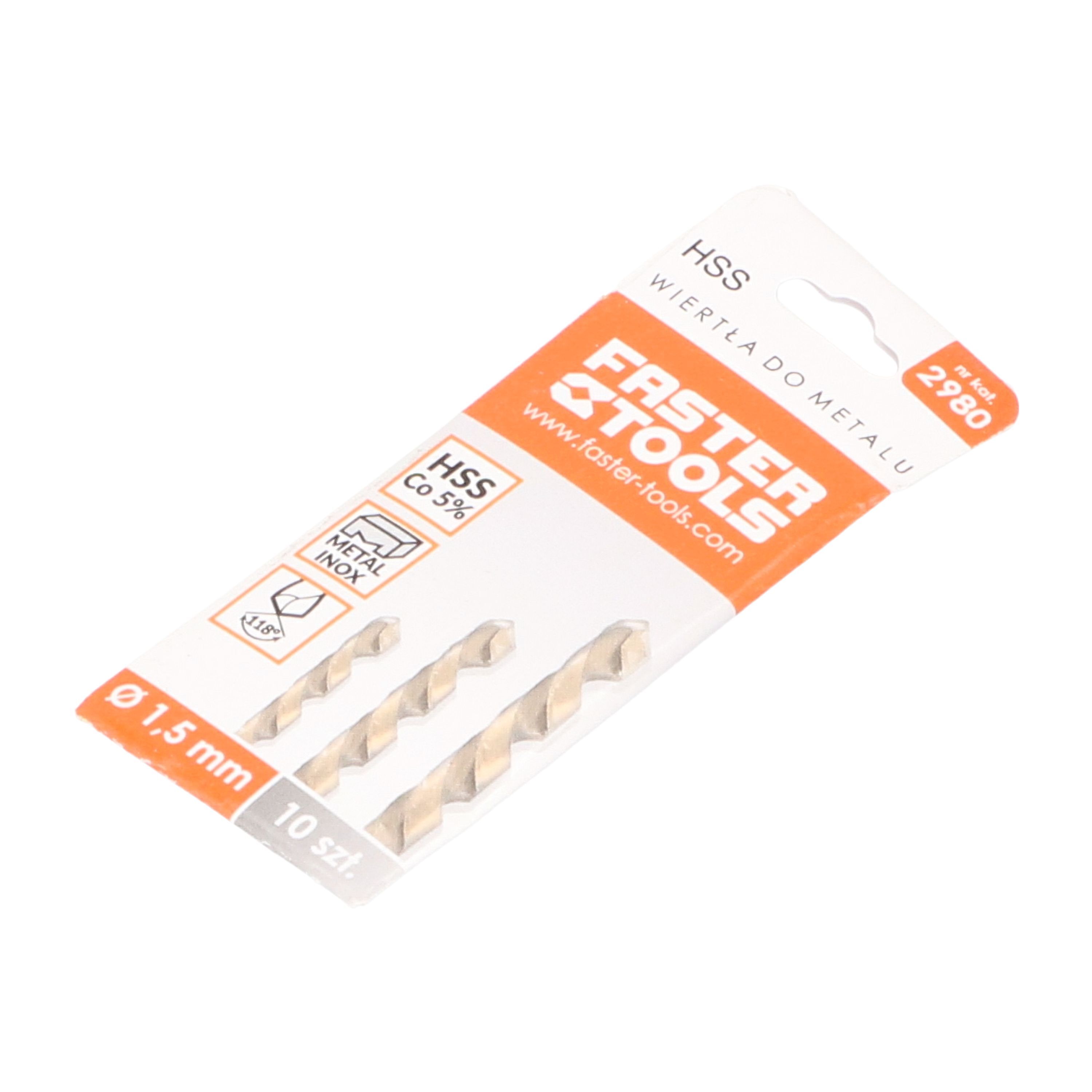Wiertło kobaltowe do metalu 1,5 mm 10 szt. FASTER TOOLS - Bricomarche.pl