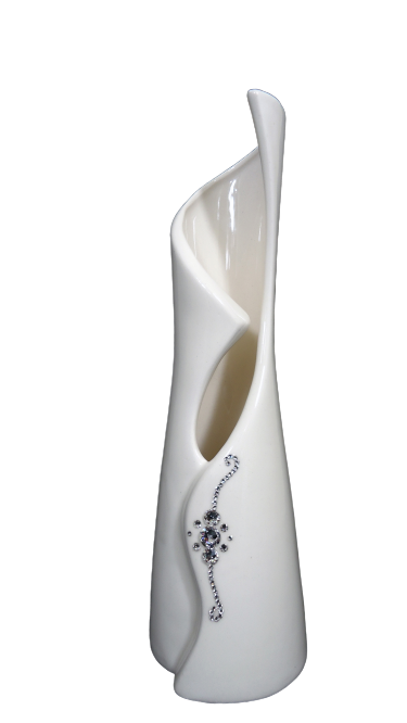 Wazon szkliwiony rurka rozcięta Swarovski 32 cm Souvenire - Bricomarche.pl