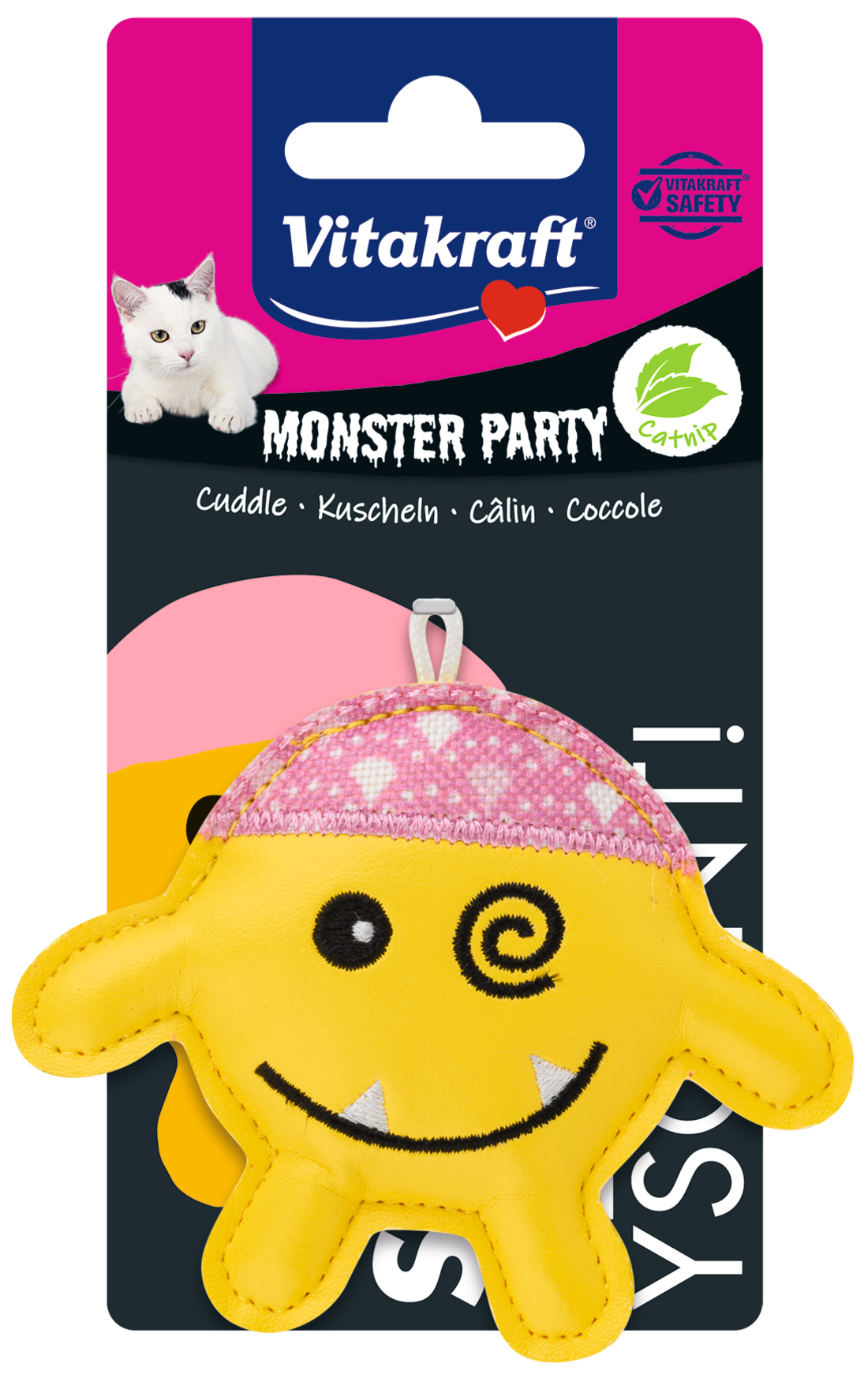 Zabawka dla kota Monster żółty z kocimiętką - Bricomarche.pl