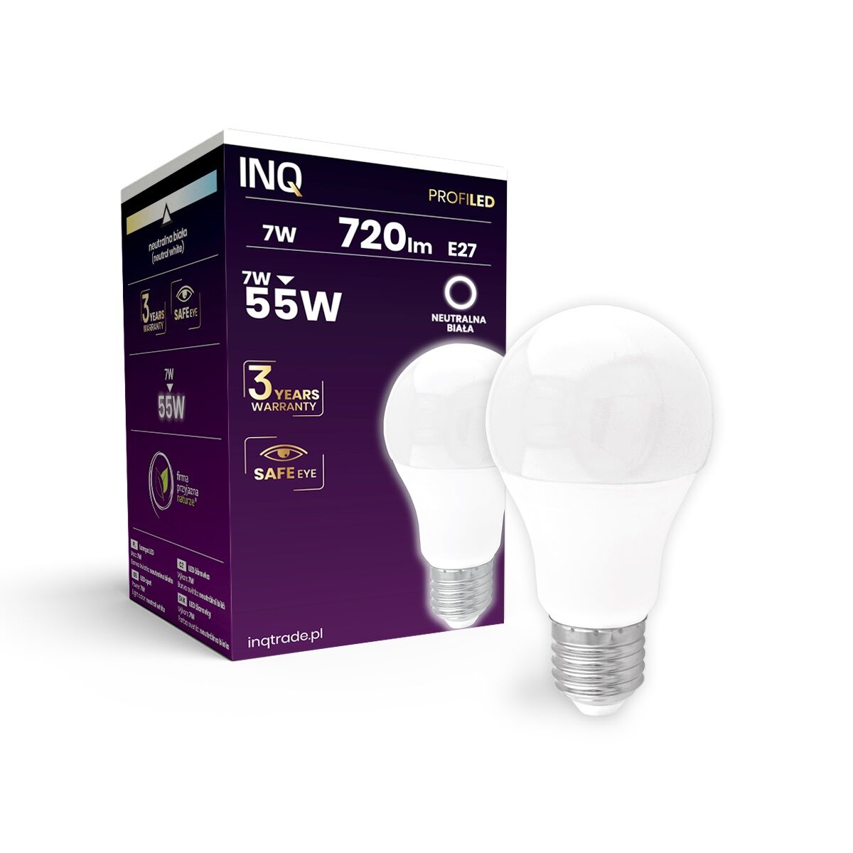 Żarówka A60 E27 LED PROFI 7 bulb 720lm 4000K INQ - Bricomarche.pl Żarówka A60 E27 LED PROFI 7 bulb 720lm 4000K INQ - Bricomarche.pl