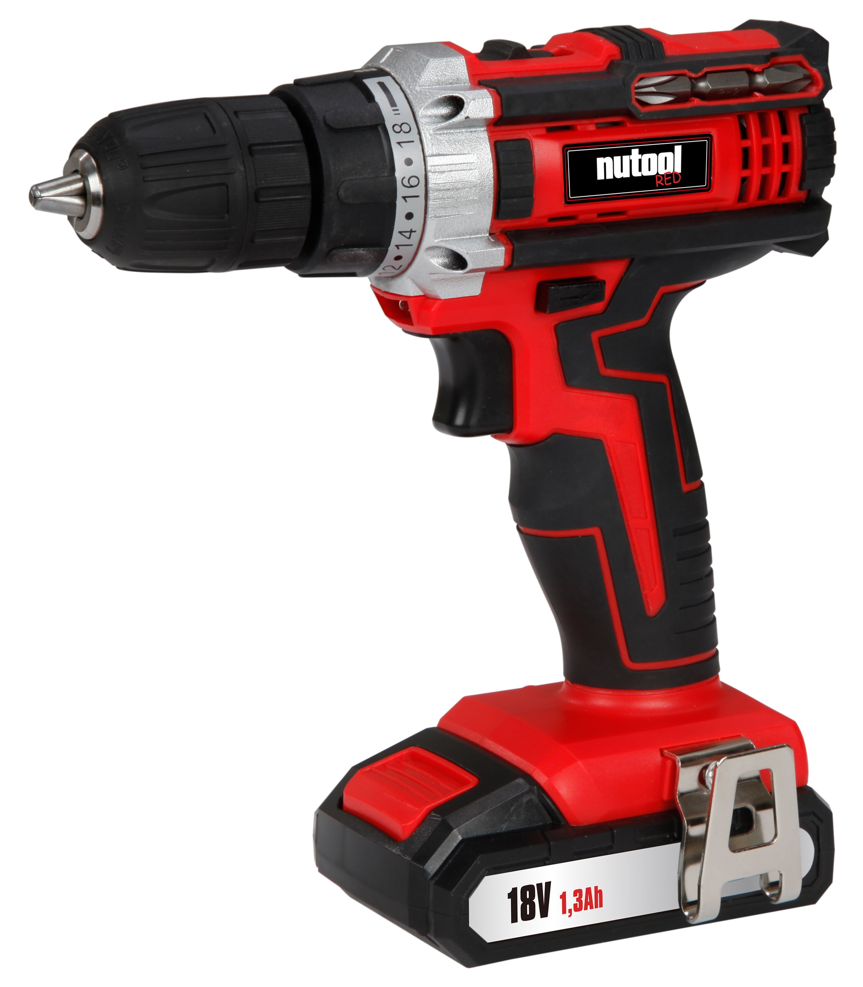 Wiertarko-wkrętarka akumulatorowa 18 V 2 baterie + walizka NUTOOL RED ...