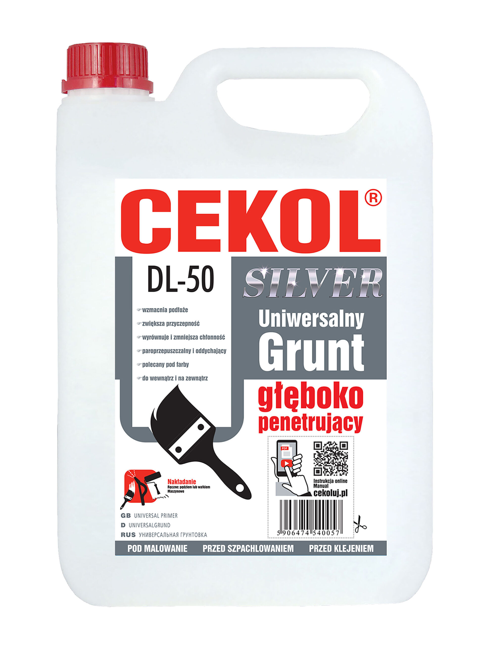 Uniwersalny grunt głęboko penetrujący DL-50 SILVER 10 litrów CEKOL ...
