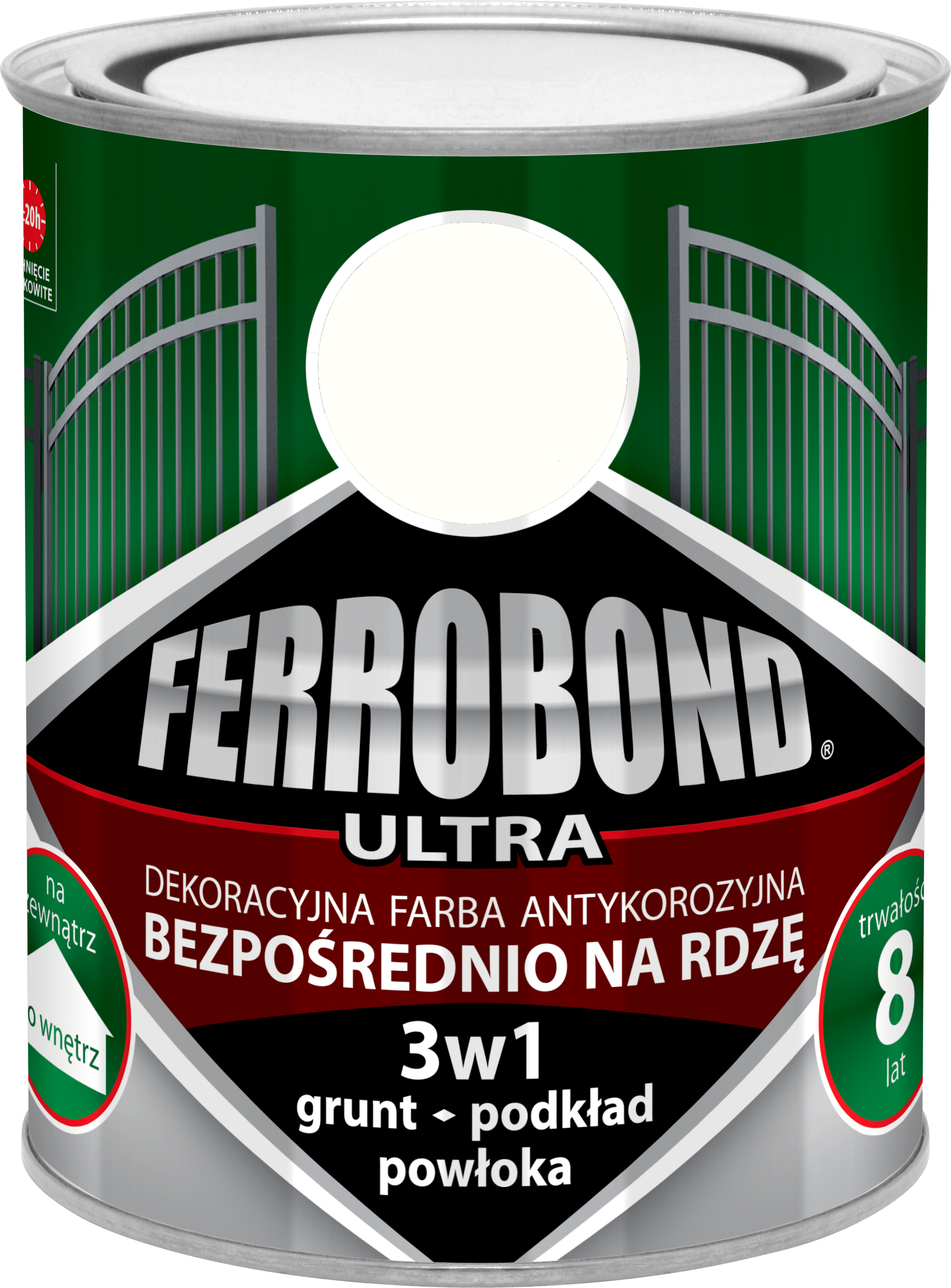Farba antykorozyjna FERROBOND ULTRA połysk biały RAL 9010 0,25 l ...
