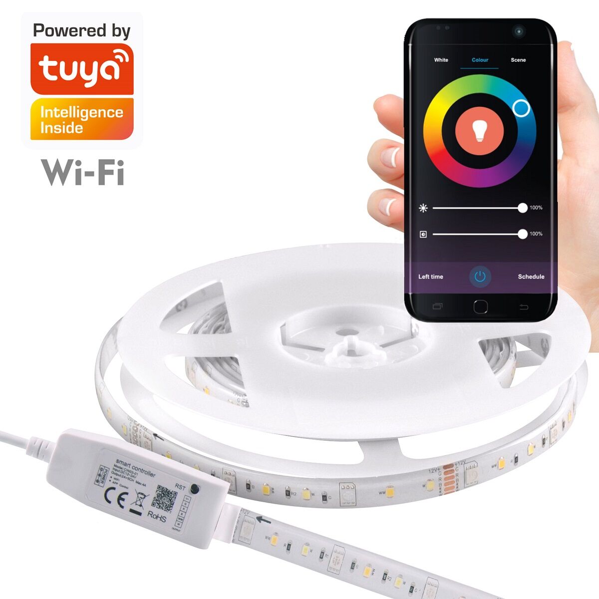 Taśma LED Wi-Fi 2 m 3000 K + 6000 K RGB IP65 Tuya - Bricomarche.pl