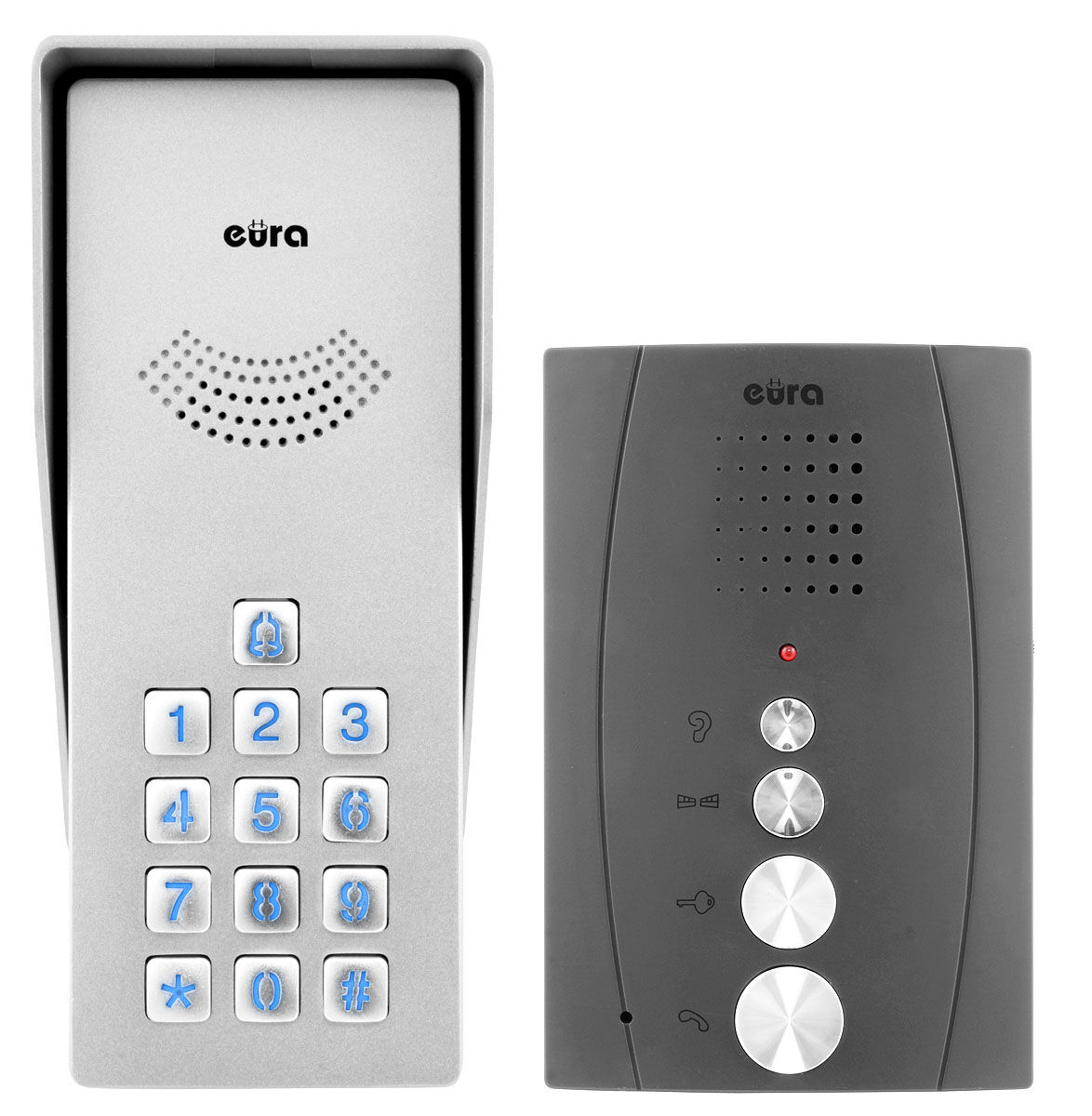 Domofon "EURA" ADP-38A3 "ENTRA" grafitowy, jednorodzinny, głośnomówiący, kaseta z szyfratorem ...