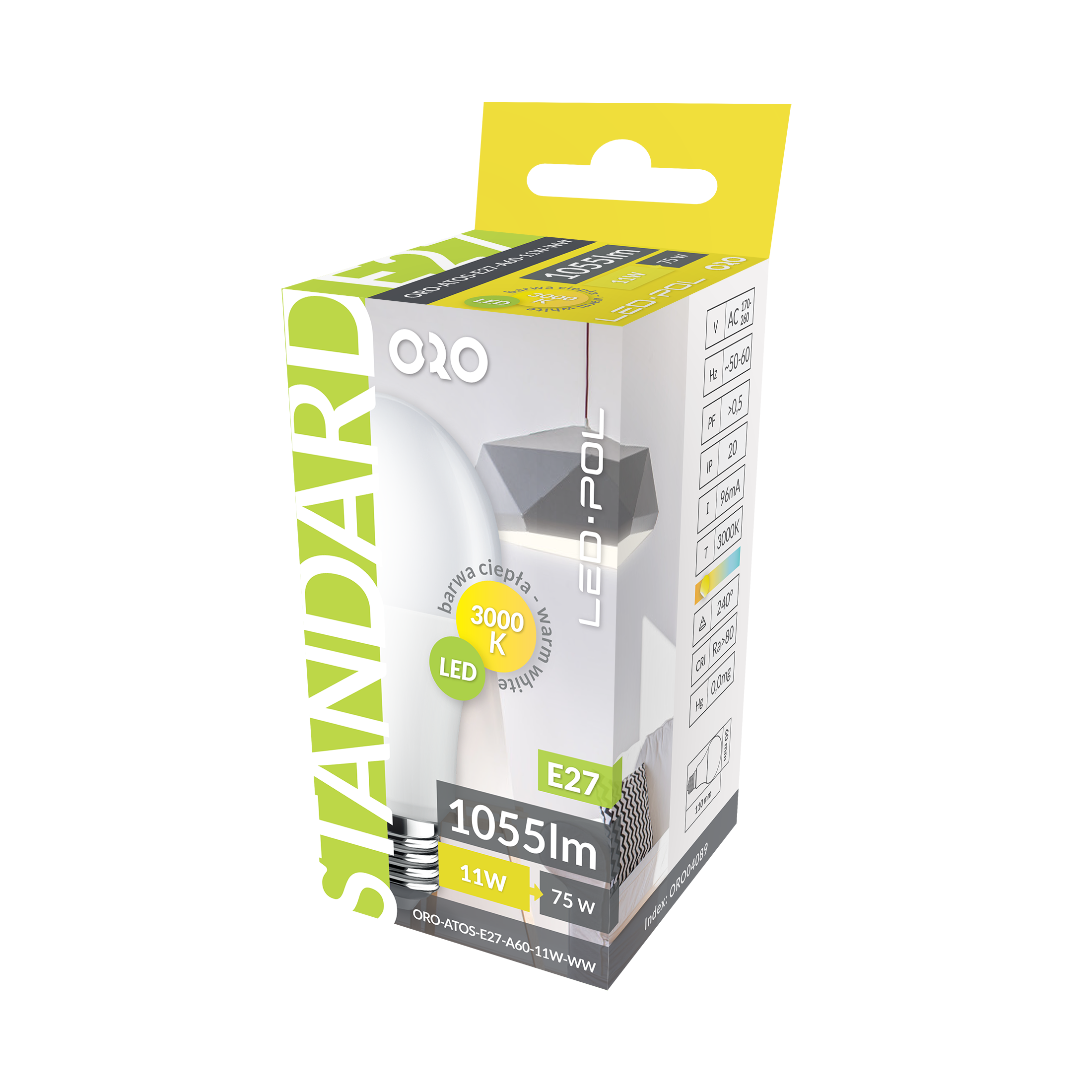 Żarówka LED ORO-ATOS-E27-A60-11W-WW - Bricomarche.pl Żarówka LED ORO-ATOS-E27-A60-11W-WW - Bricomarche.pl
