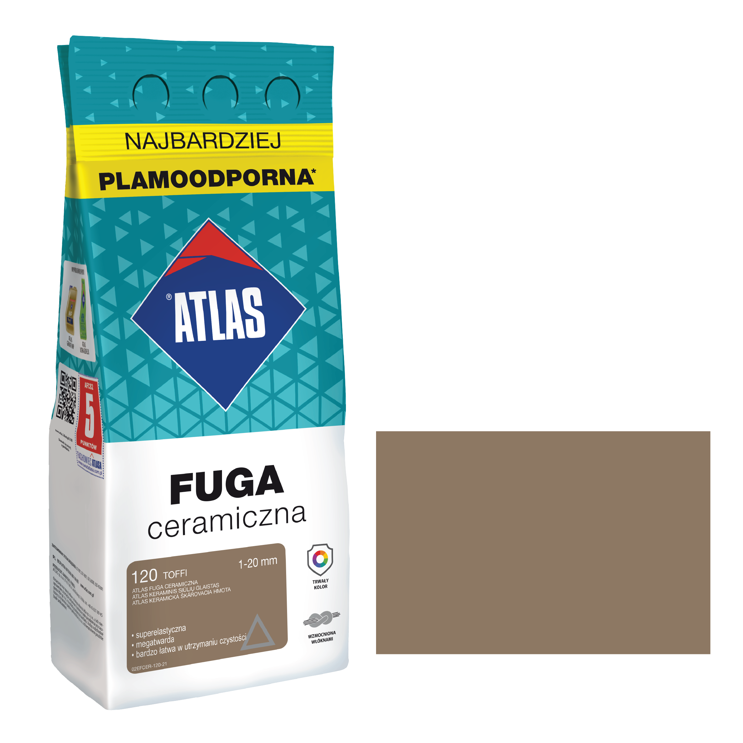 Fuga ceramiczna 120 toffi alubag 2 kg ATLAS - Bricomarche.pl