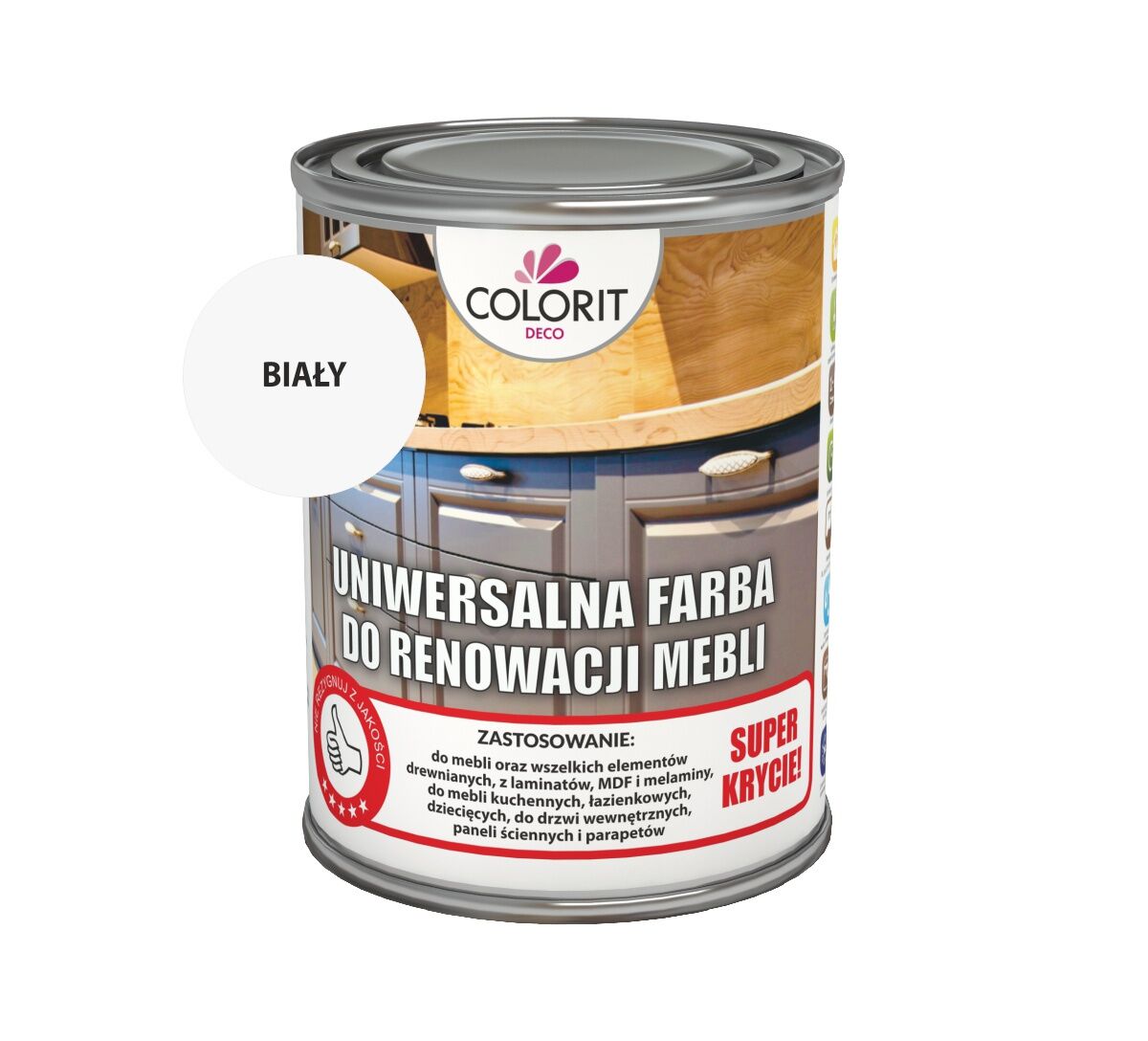 Farba do renowacji mebli biały połysk 0,75 l Colorit - Bricomarche.pl