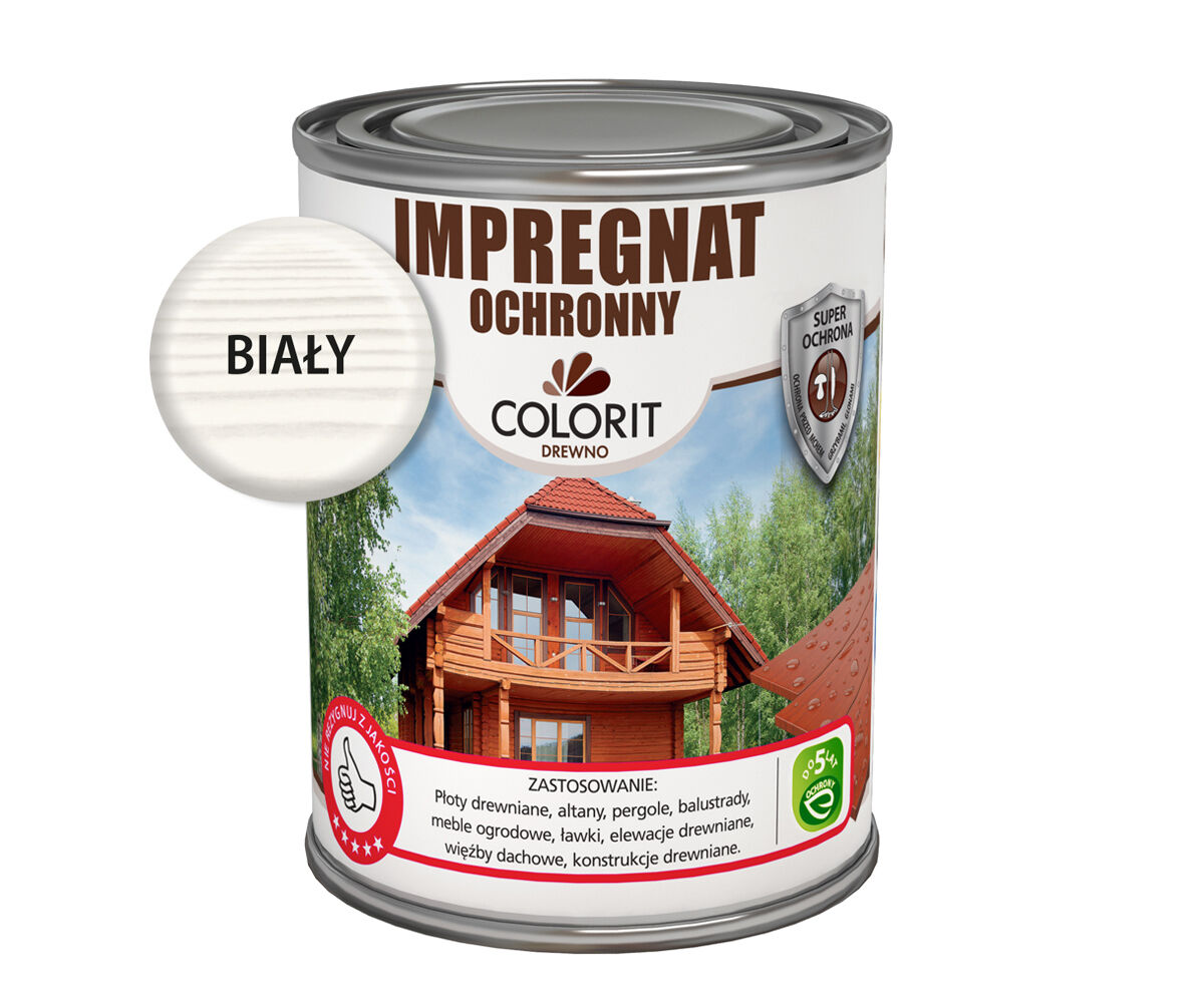 Impregnat ochronny biały 0,75 l Colorit Drewno - Bricomarche.pl
