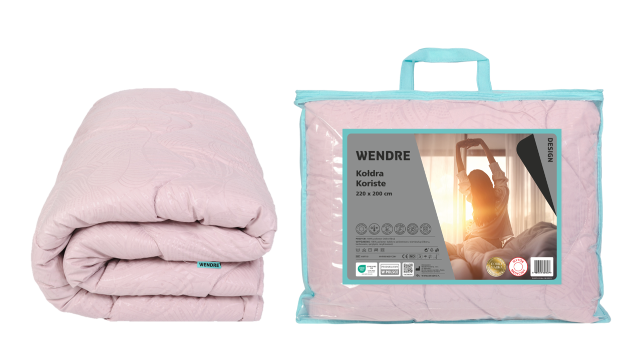 Kołdra Koriste 220 x 200 cm różowy - Bricomarche.pl