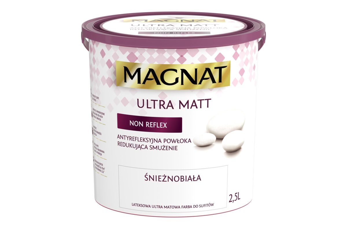 Farba Magnat biała Ultra Matt emulsyjna 2,5 l - sklep Bricomarche.pl