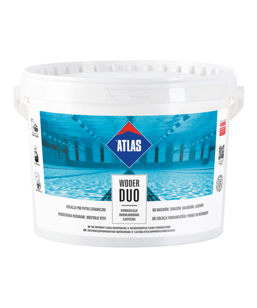 Hydroizolacja dwuskładnikowa WODER DUO elastyczna komplet 16 kg Atlas ...