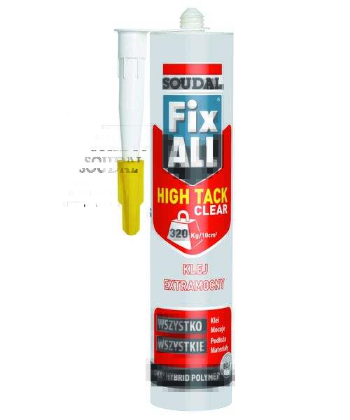 Klej hybrydowy FIX ALL HIGH TACK CLEAR 290 ml Soudal - Bricomarche.pl