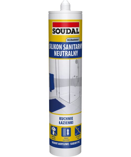 Silikon neutralny sanitarny bezbarwny 280 ml Soudal - Bricomarche.pl
