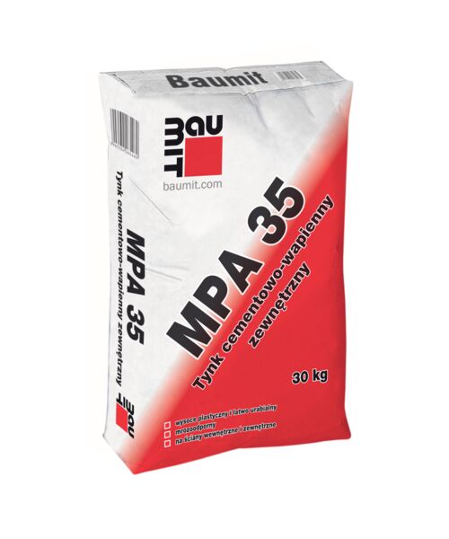 Tynk cementowo-wapienny maszynowy - MPA 35 - 30 kg BAUMIT - Bricomarche.pl