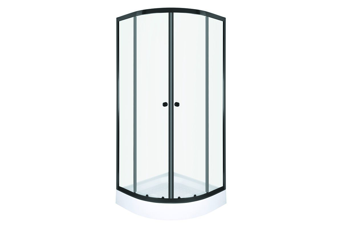 Kabina natryskowa z brodzikiem LEO 80 BL czarna - Bricomarche.pl