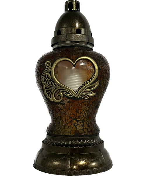 Znicz witraż serce SERCE5 30 cm brązowy Ilumini - Bricomarche.pl