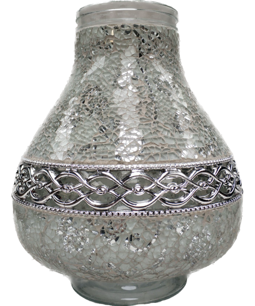 Znicz witraż Karafa decor DECOR3 36 cm biało-srebrny Ilumini ...