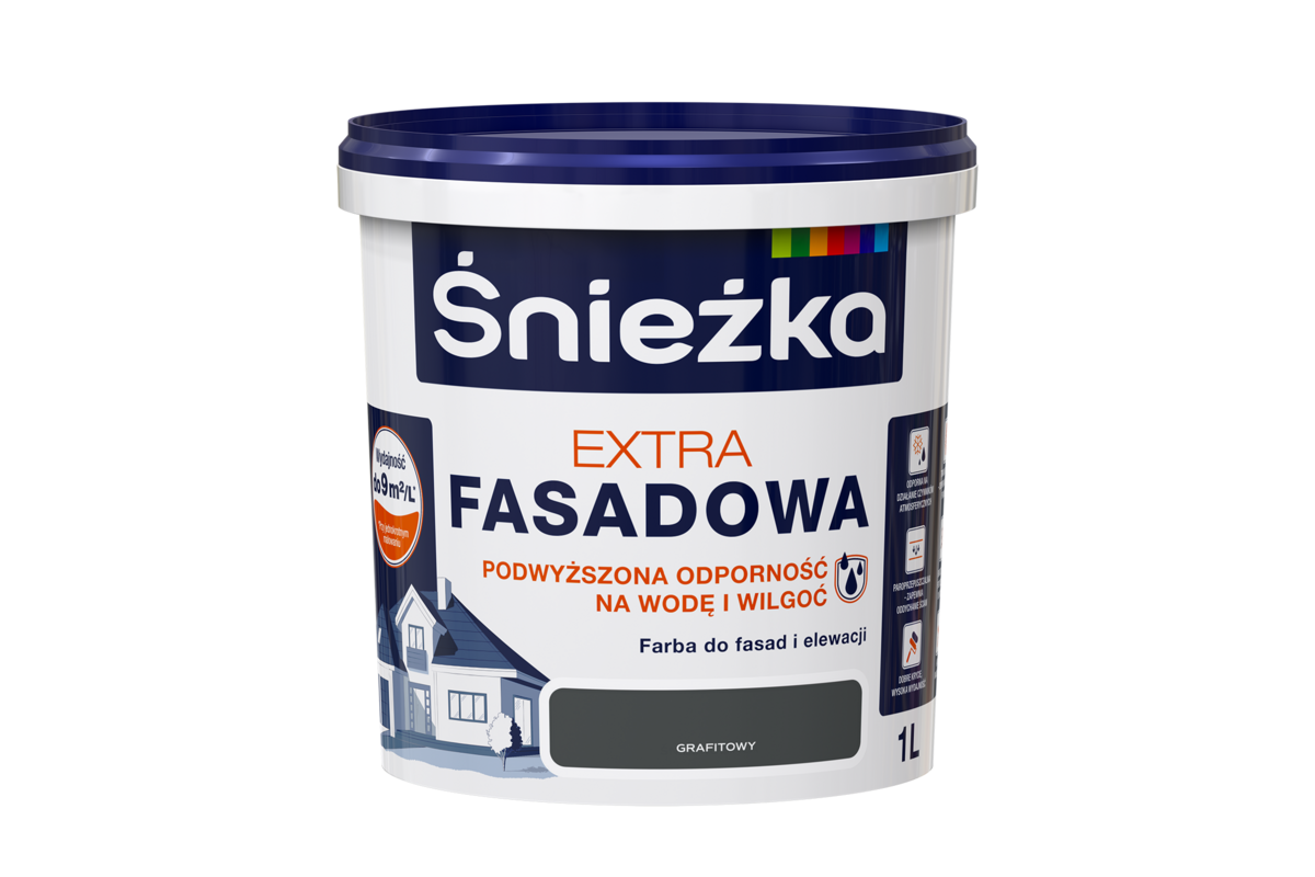 Farba fasadowa Extra grafitowy 1 l Śnieżka - Bricomarche.pl Farba fasadowa Extra grafitowy 1 l Śnieżka - Bricomarche.pl