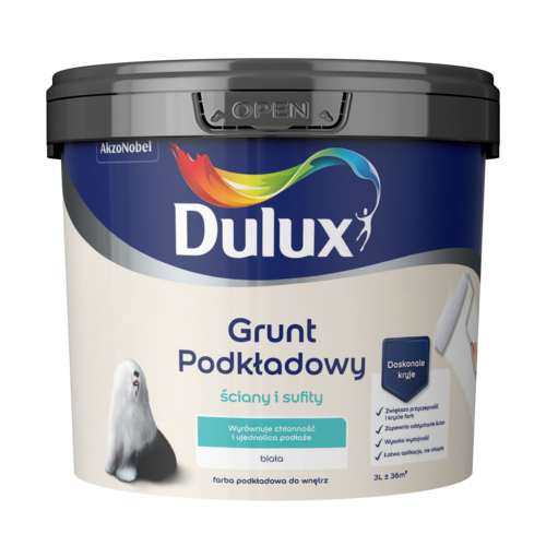 Dulux Grunt Podkładowy Ściany i Sufity 3 l - Bricomarche.pl