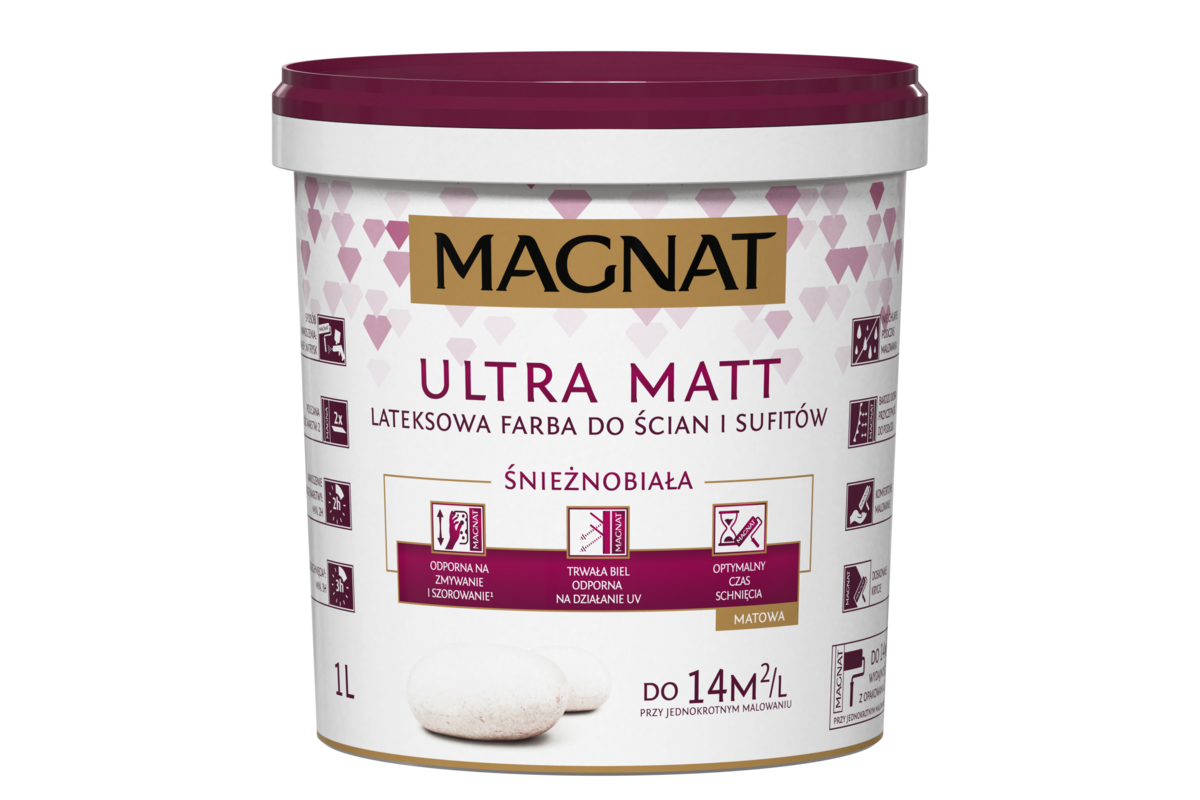 Farba MAGNAT Ultra Matt śnieżnobiała 1 l - Bricomarche.pl
