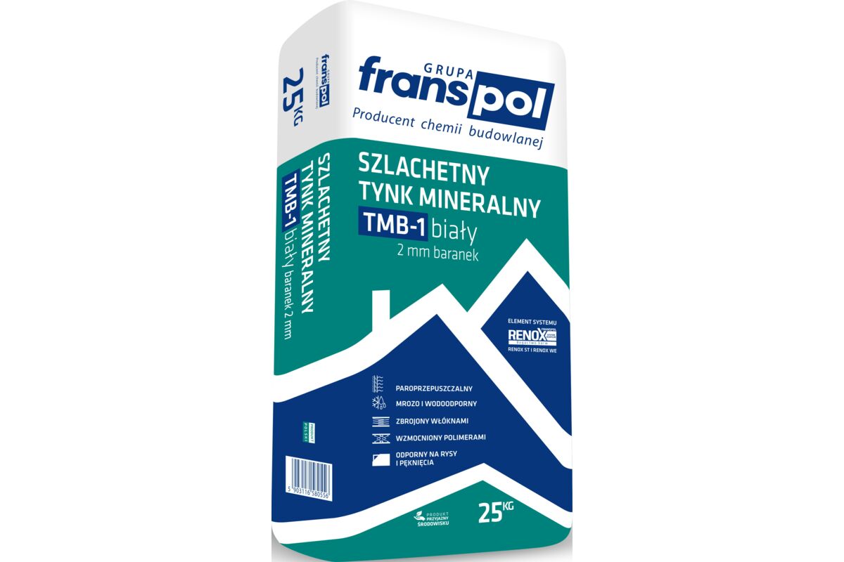 Tynk mineralny biały TMB-1 baranek 1,5 mm 25 kg Franspol - Bricomarche.pl