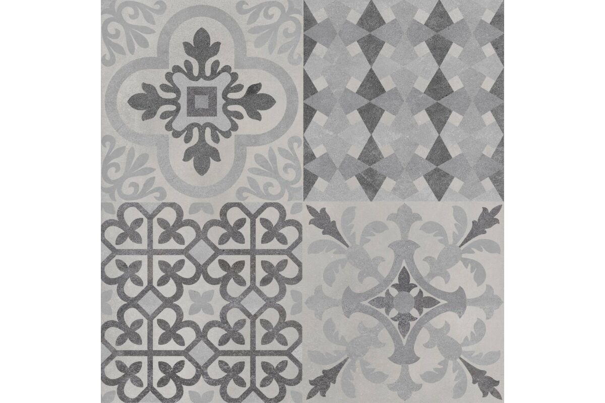 Gres szkliwiony Patchwork Soft Grey 33,3 x 33,3 x 7,2 g.I, szary ...