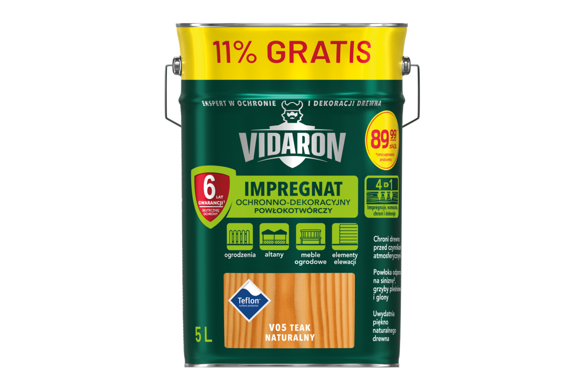 Impregnat Powłokotwórczy Ochronno-Dekoracyjny Teak Naturalny V05 5 l ...