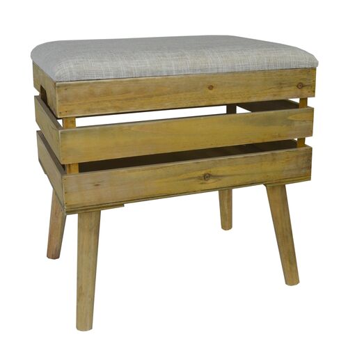 Puf z funkcją przechowywania mały beżowy 40 x 36 x 27,5 cm - Bricomarche.pl