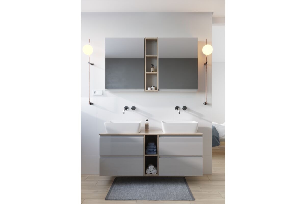 Set Moduo slim 50 szary dsm (szafka + umywalka) - Bricomarche.pl