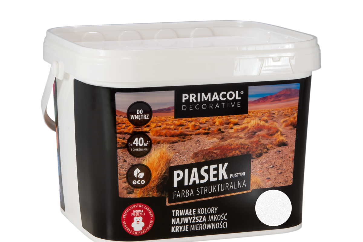 Farba strukturalna Piasek pustyni biały 10 l Primacol Decorative ...