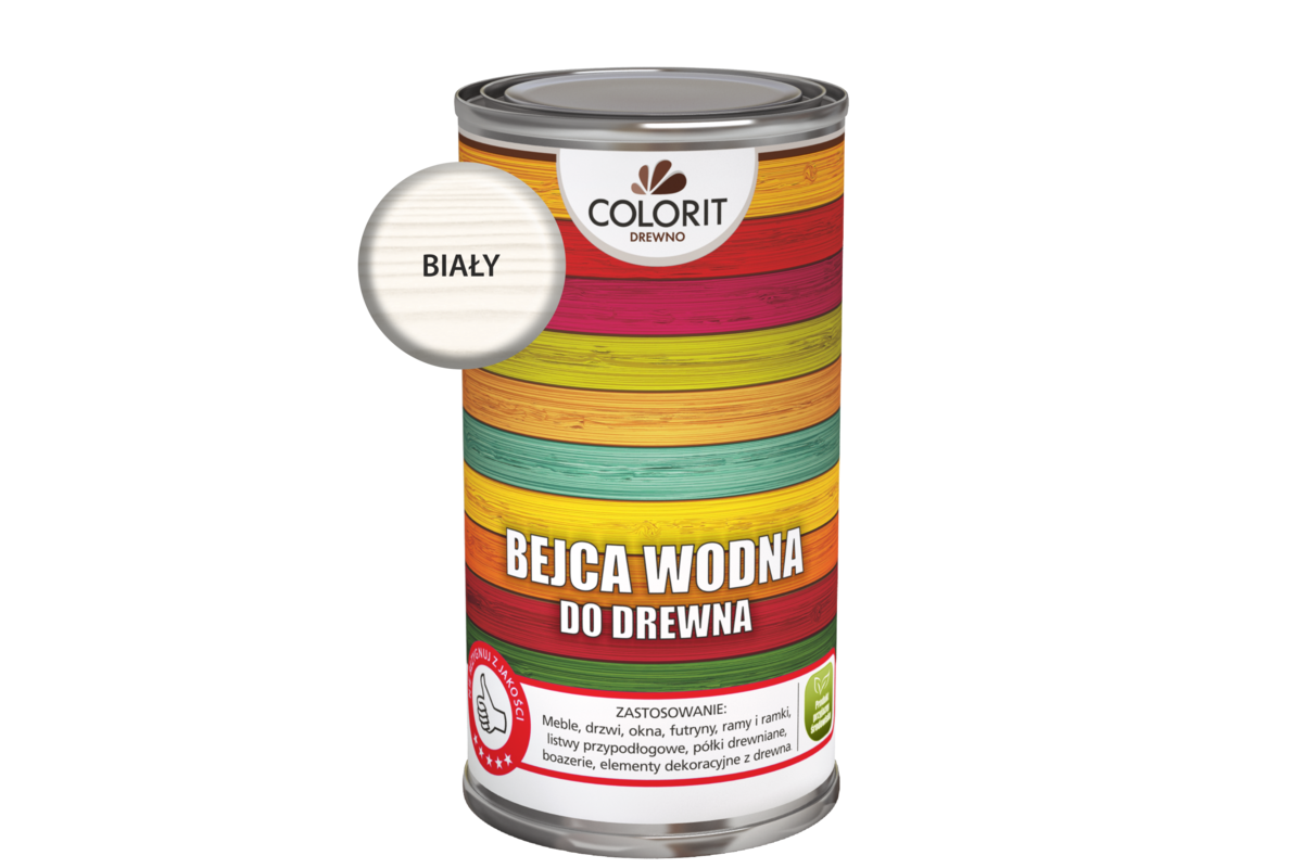 Bejca wodna do drewna - biała, Colorit Drewno 0,5 l - sklep Bricomarche.pl