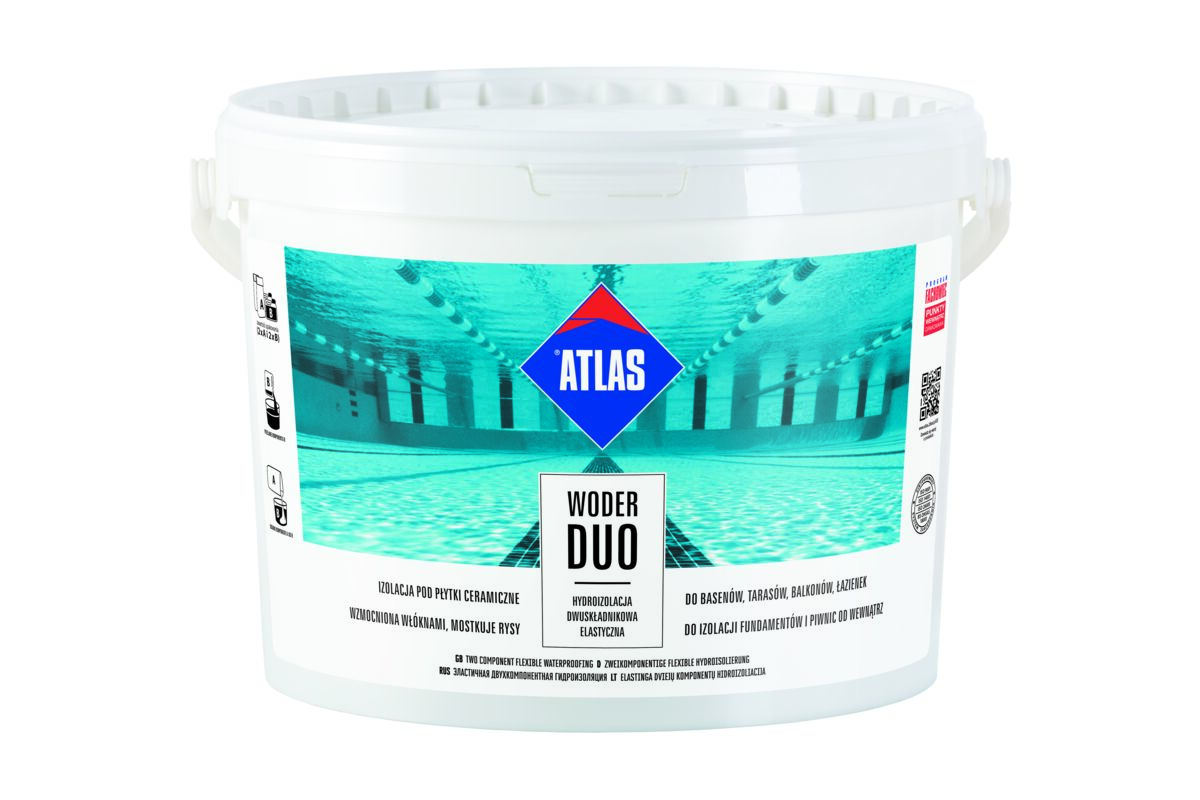 Hydroizolacja Atlas WODER DUO - dwuskładnikowa, elastyczna, komplet, 16 ...